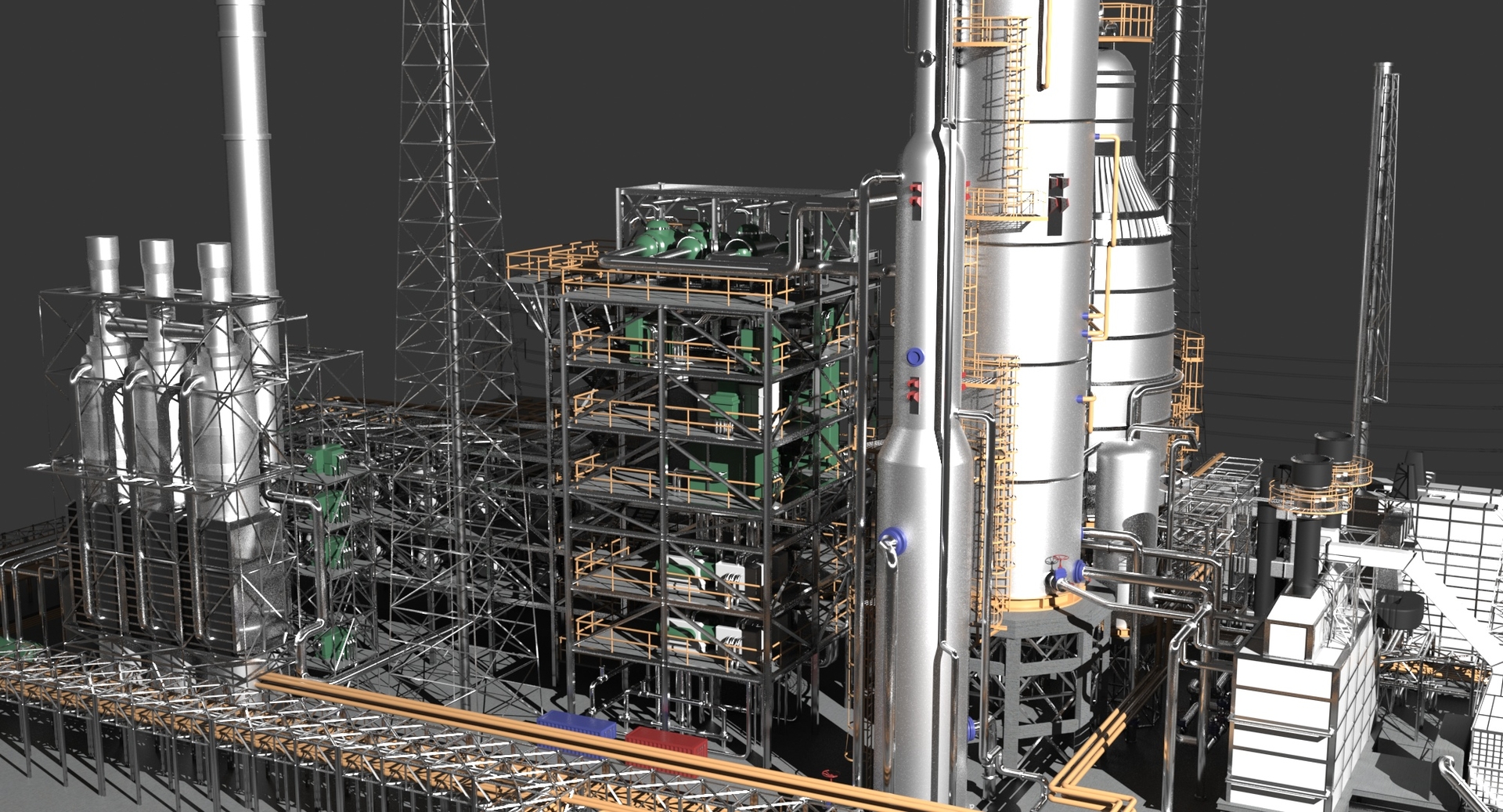 Oil refinery 3D model - TurboSquid 1469296