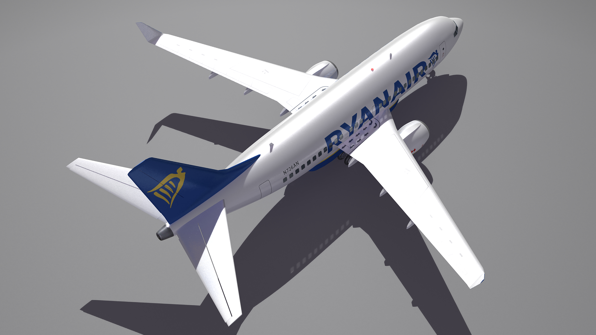 3D ryanair airliner airplane generic - TurboSquid 1469334