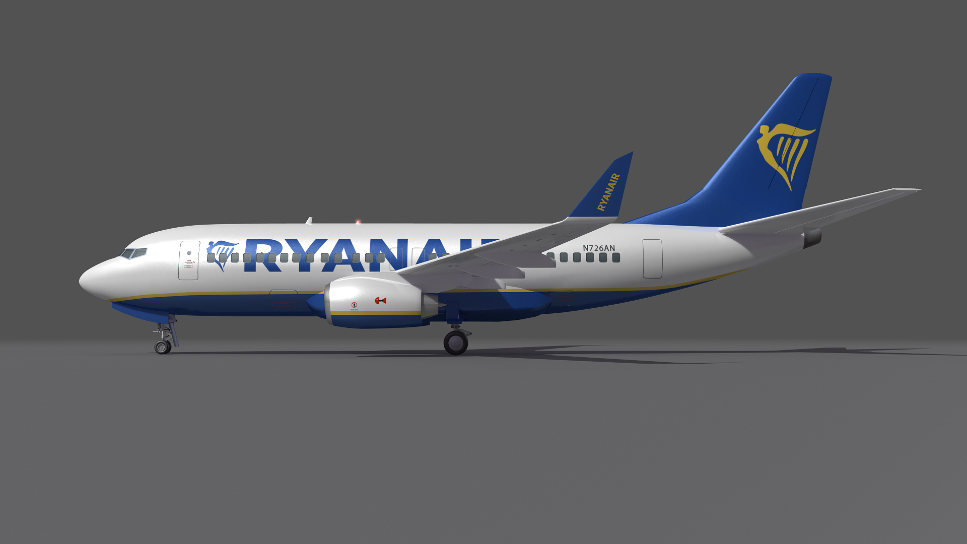 3D ryanair airliner airplane generic - TurboSquid 1469334