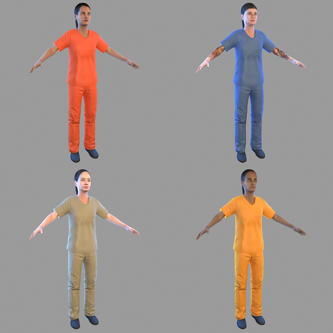 Female prisoner 3D model - TurboSquid 1469471