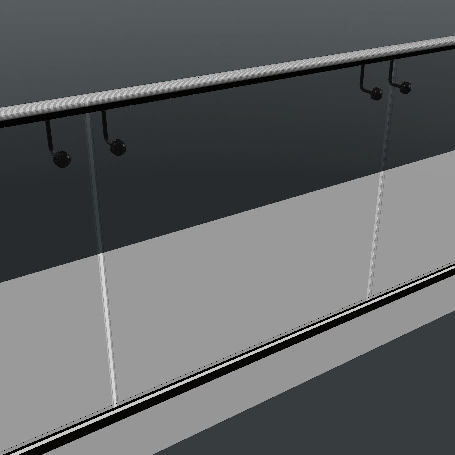 Stainless steel glass railing 3D model - TurboSquid 1469588