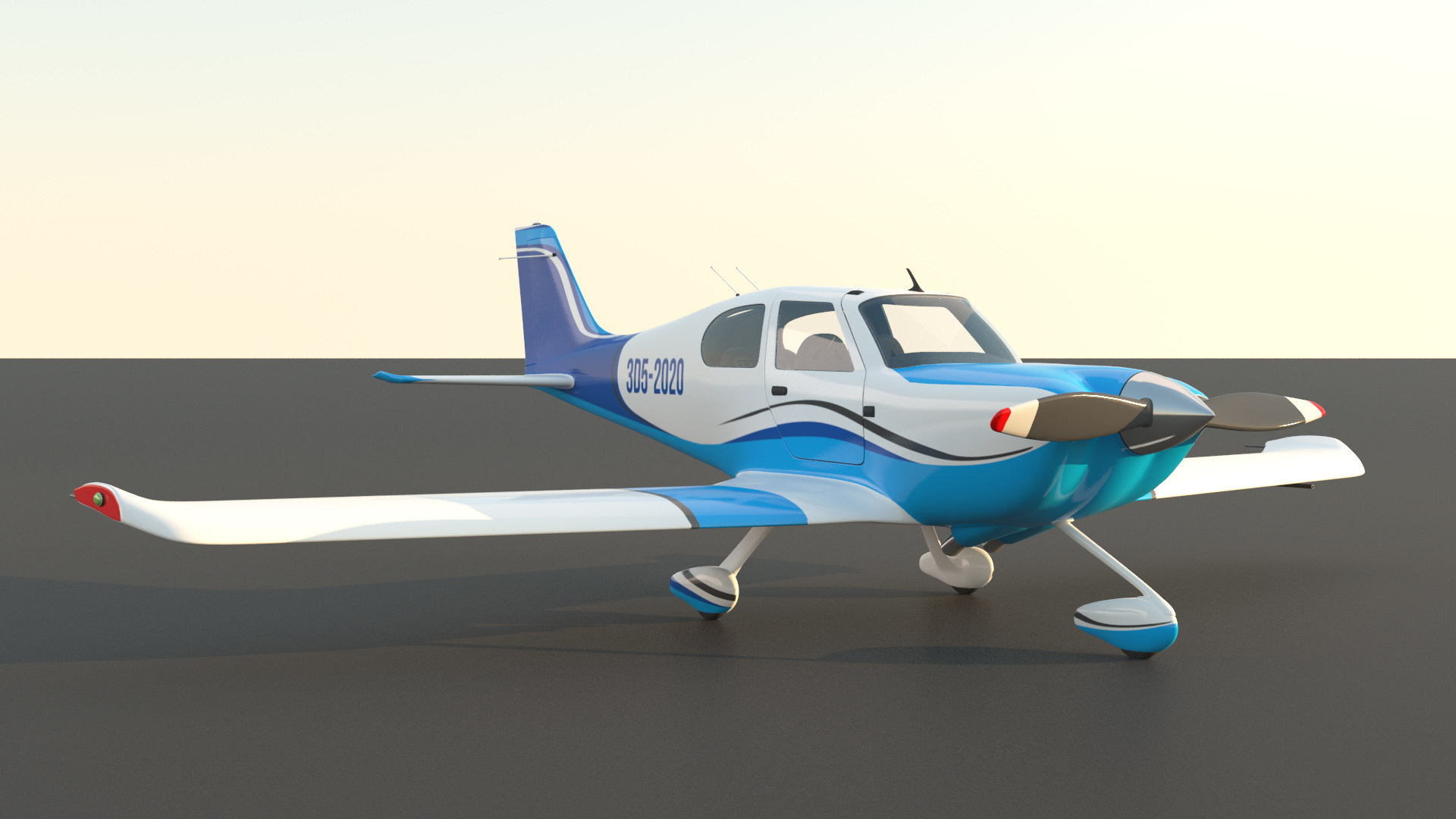 Generic light aircraft airplane 3D model - TurboSquid 1470009