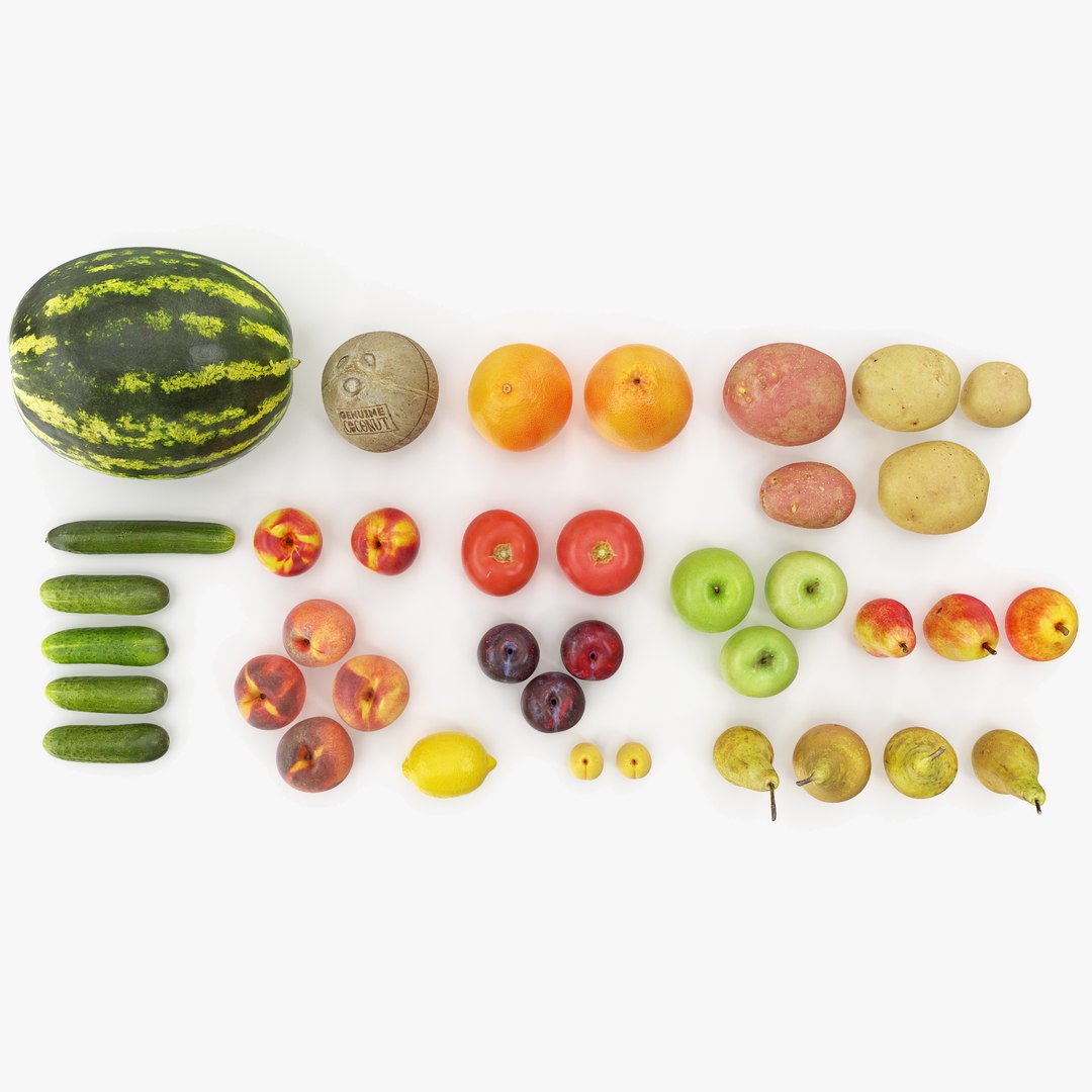 3D fruits vegetables - TurboSquid 1470234