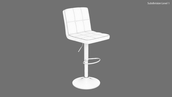 3D model modern leather stool - TurboSquid 1470341