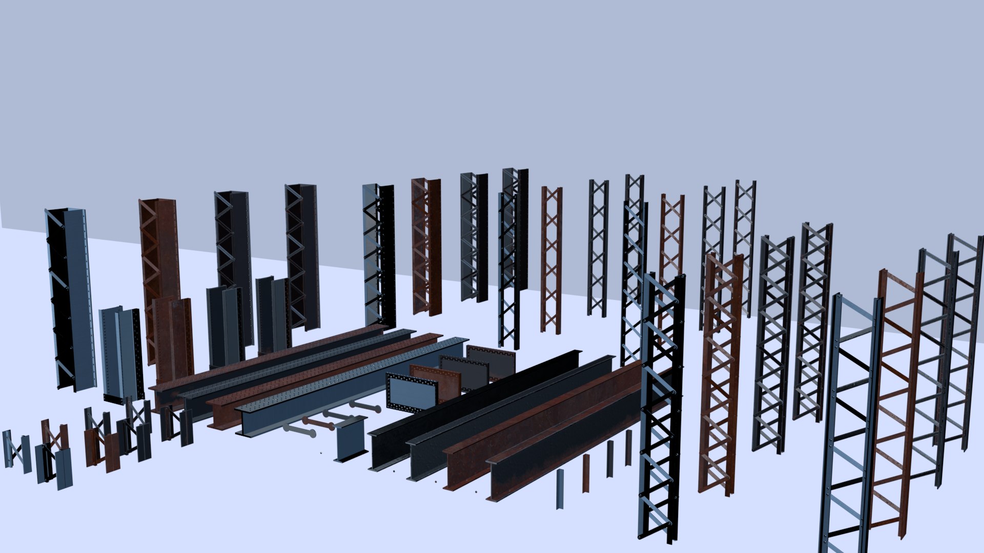 Girders truss 3D model - TurboSquid 1470366