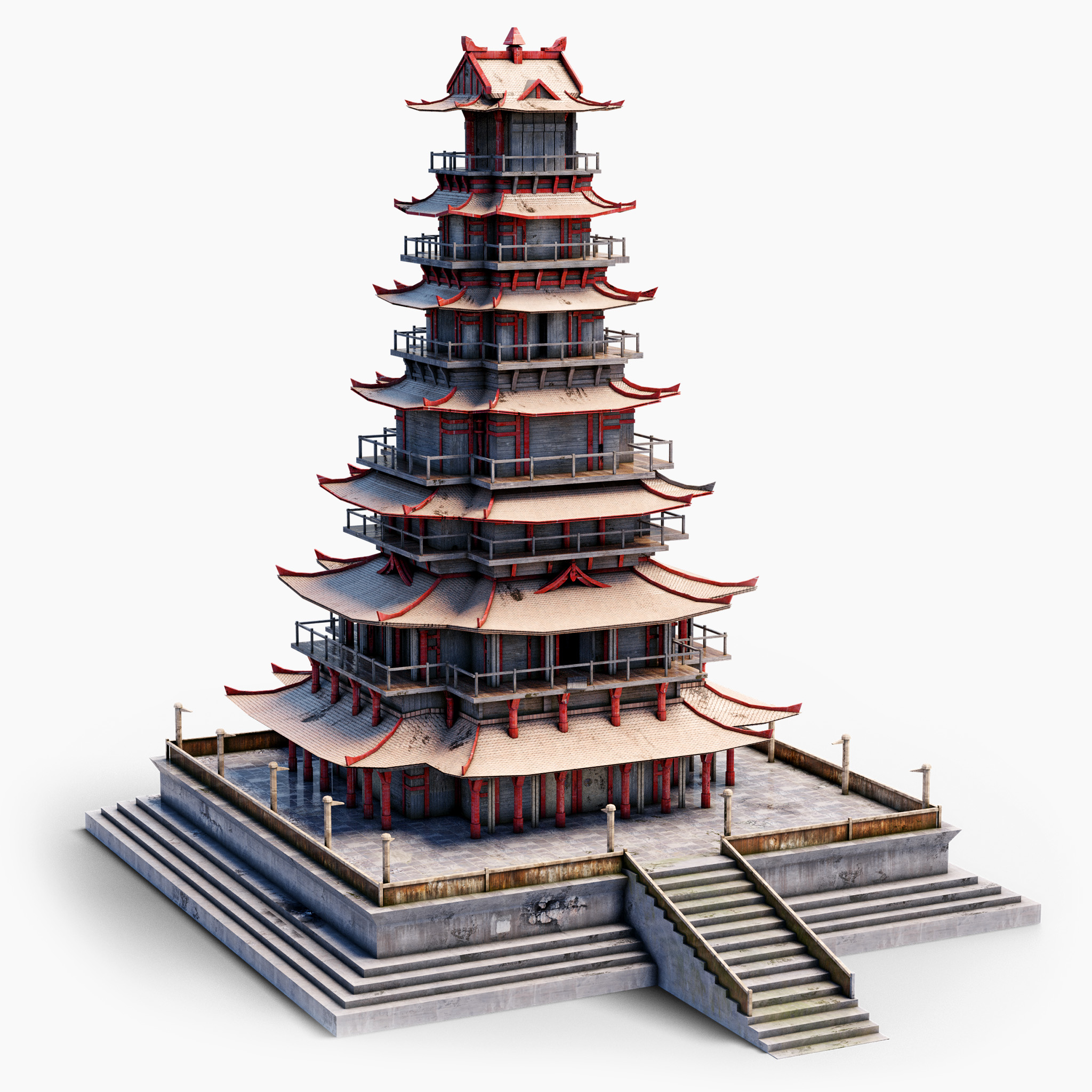 Ancient chinese pagoda tower 3D model - TurboSquid 1470409