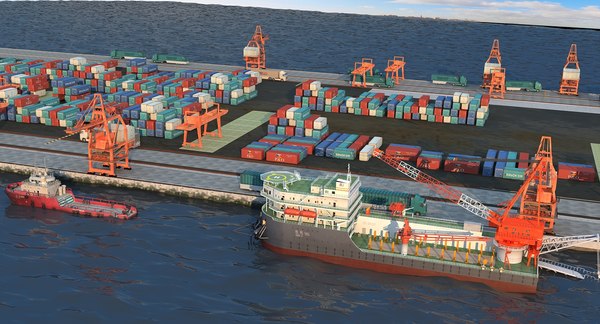 Puerto Industrial 3D Modelos para Descargar | TurboSquid