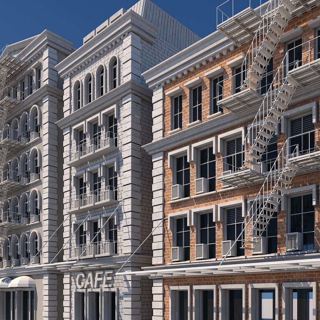 Tenement buildings 3D model - TurboSquid 1470716