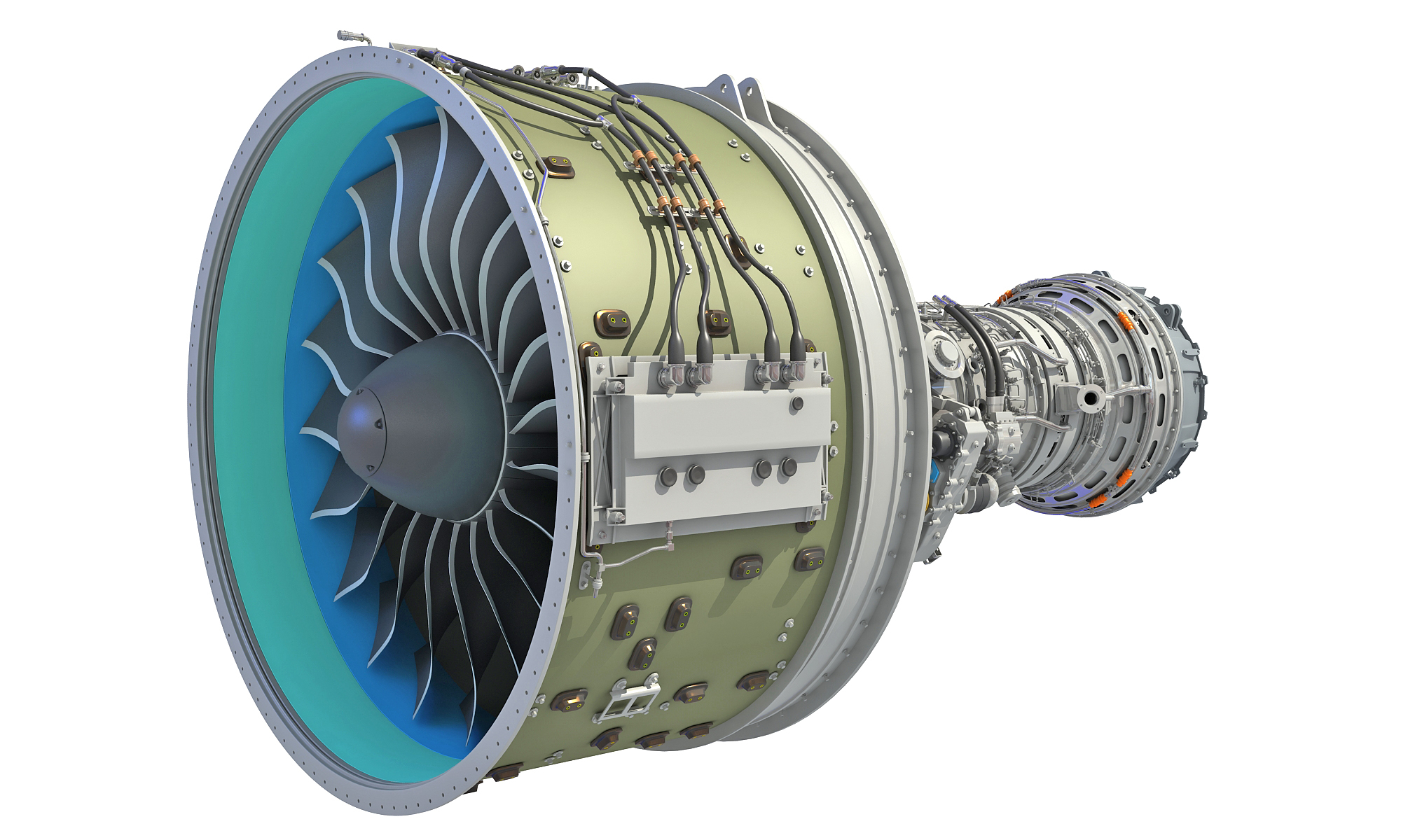 3D geared turbofan engine cutaway - TurboSquid 1470867