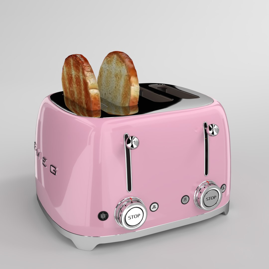 Smeg Toaster Pink TSF03PKEU 3D-Modell - TurboSquid 1470816