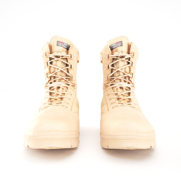 modelo 3d Botas militares de color arena con texturas PBR 15 ...