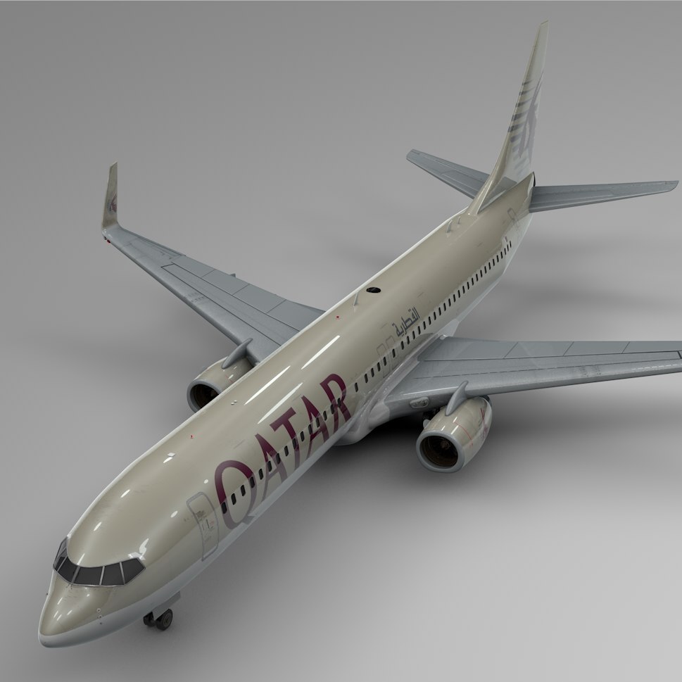 Qatar airways boeing 737-800 3D - TurboSquid 1471605