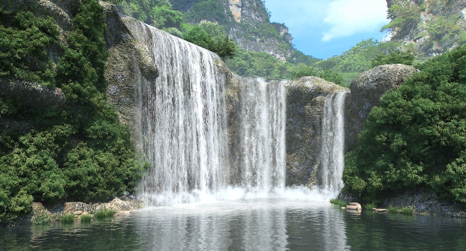 3D model waterfall fall water - TurboSquid 1470502