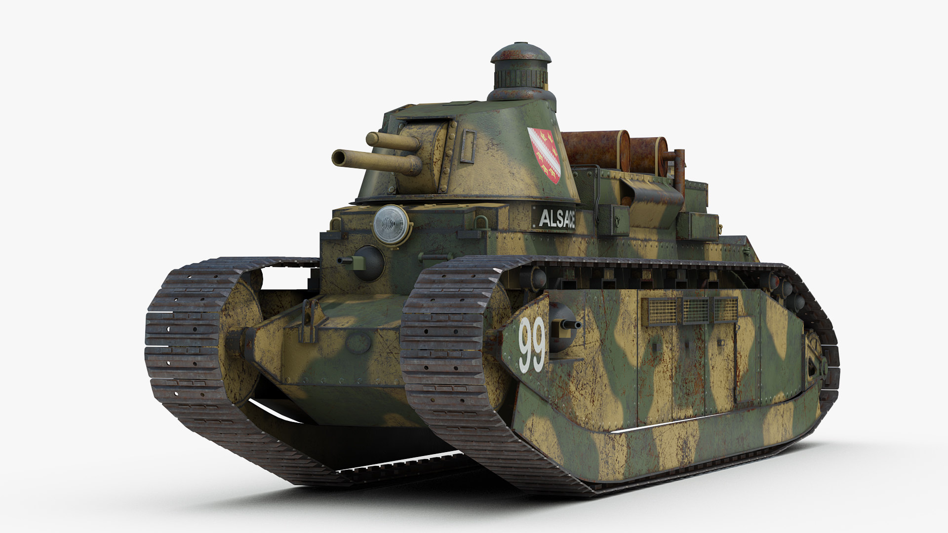 3D ww2 tank char fcm model - TurboSquid 1472030