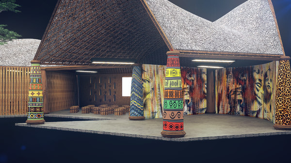 African pavilion 3D model - TurboSquid 1472710