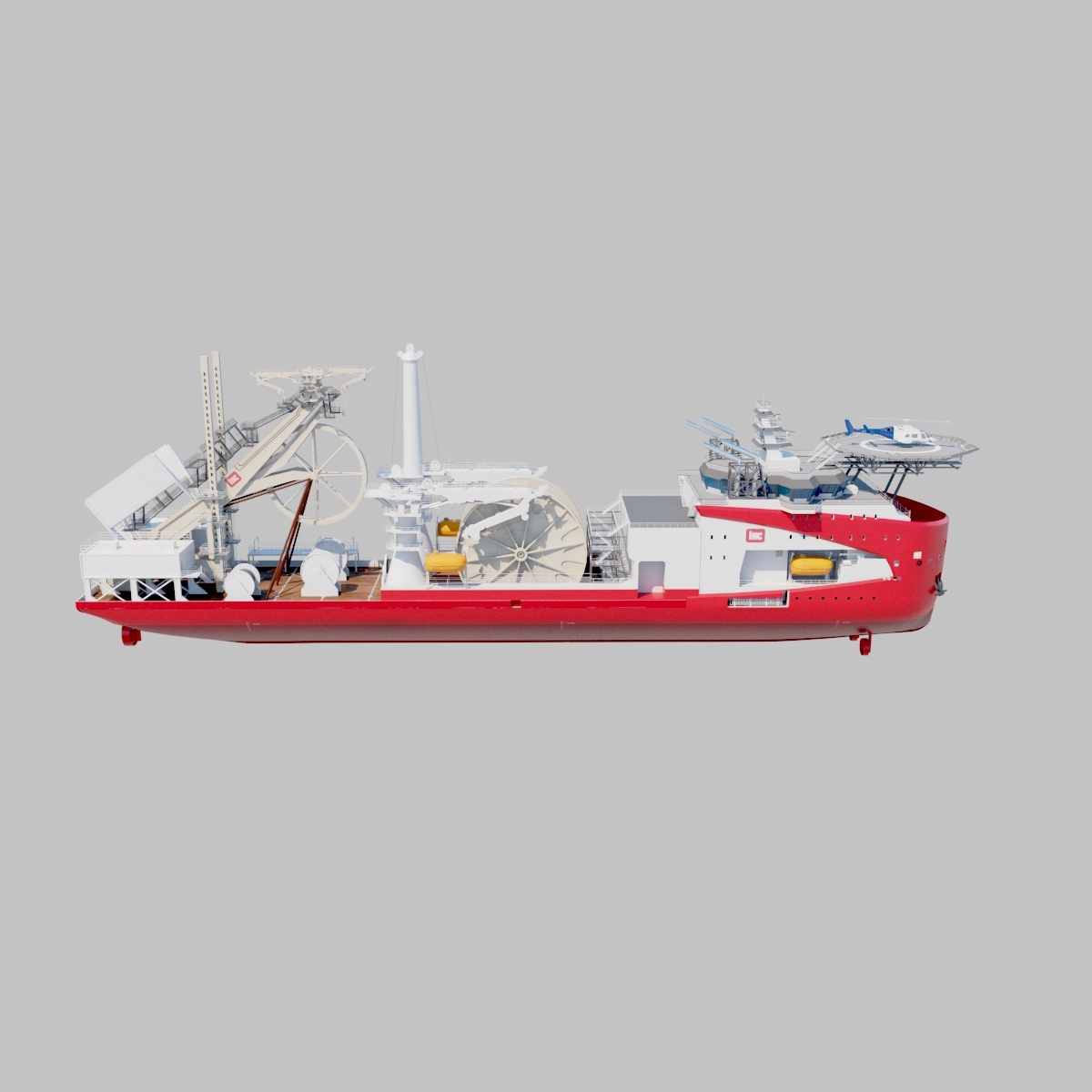 Subsea reel laying vessel 3D model - TurboSquid 1472972