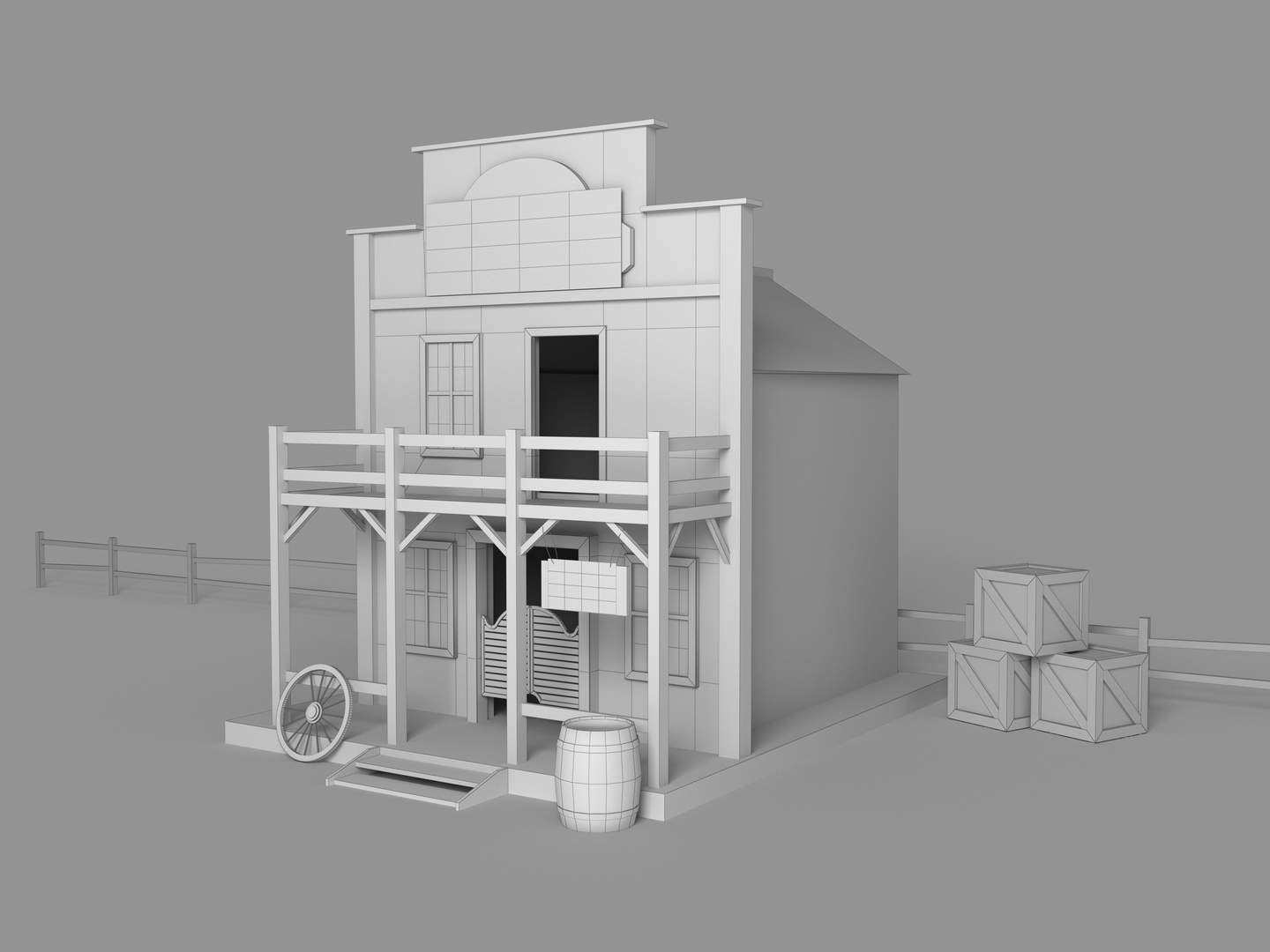 Western building model - TurboSquid 1473318