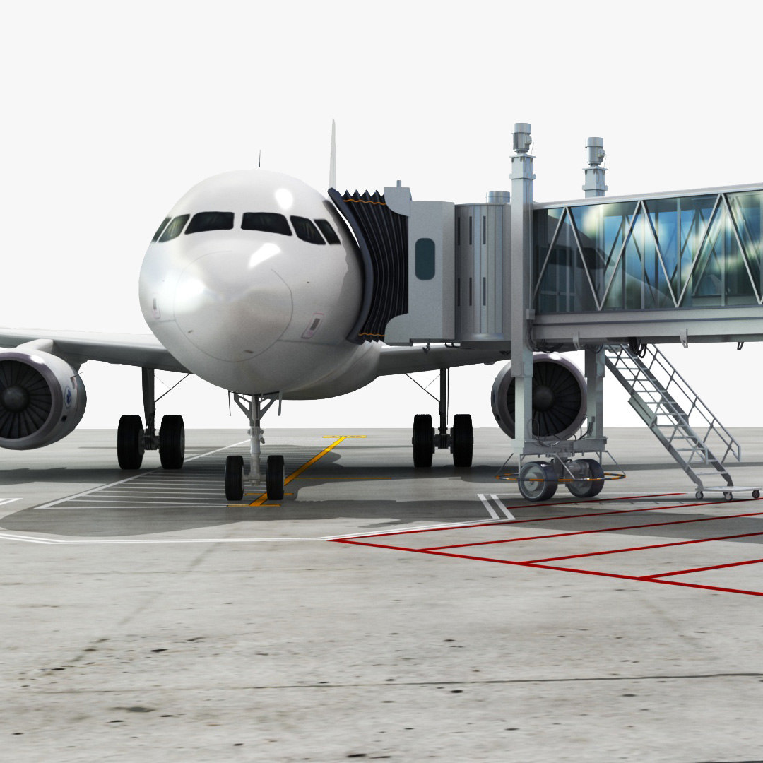 Airport jetway airplane 3D model - TurboSquid 1474030