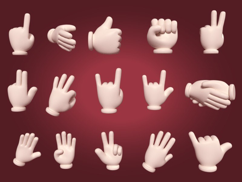 Cartoon hands pack 3D model - TurboSquid 1474593