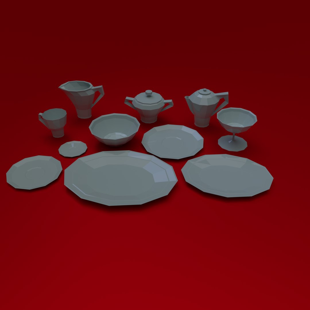 3D set crockery model - TurboSquid 1474651