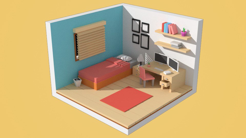 3D cartoon bedroom pack model - TurboSquid 1474789