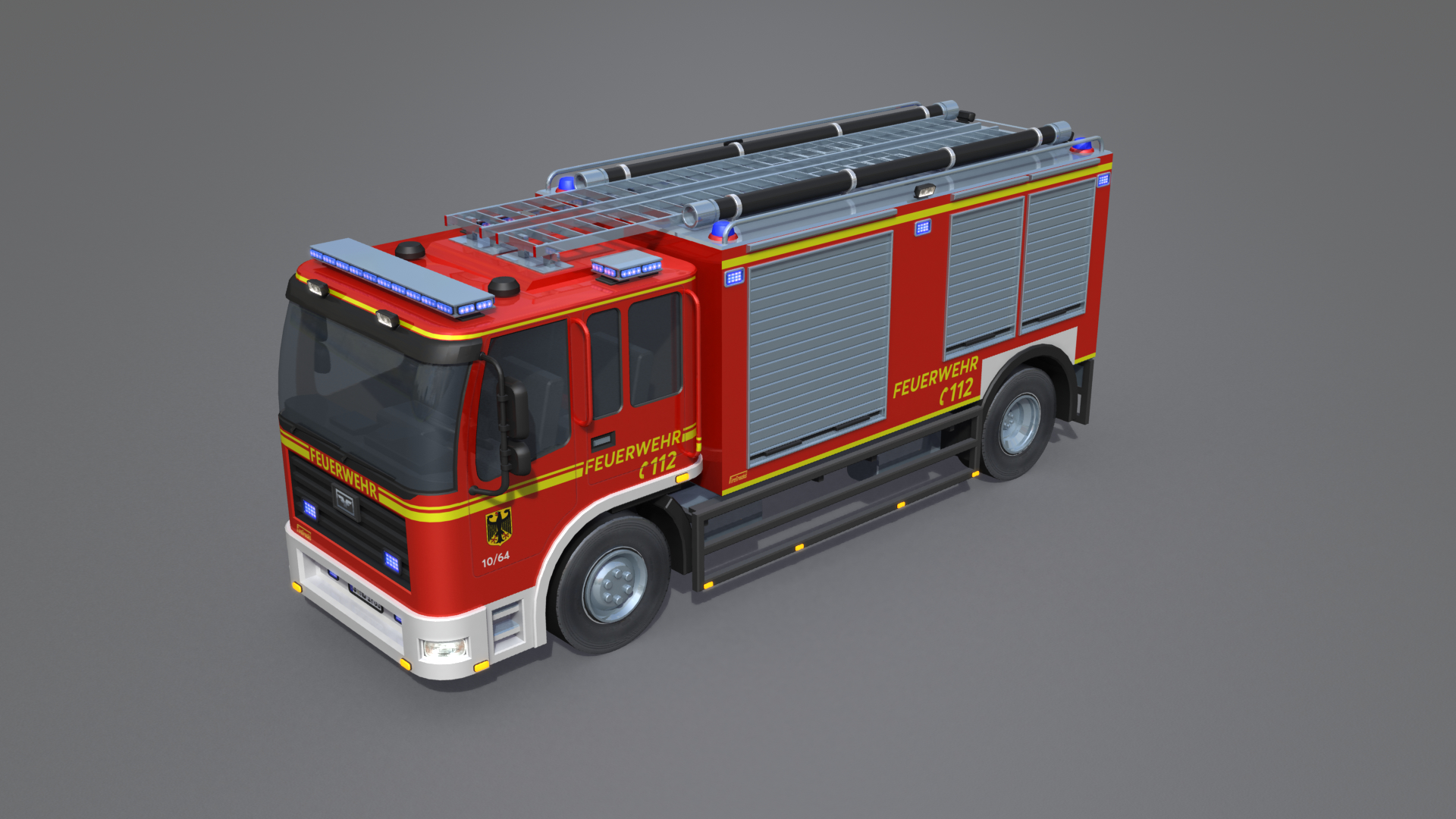 Deutscher Feuerwehrauto 3D-Modell - TurboSquid 1475041