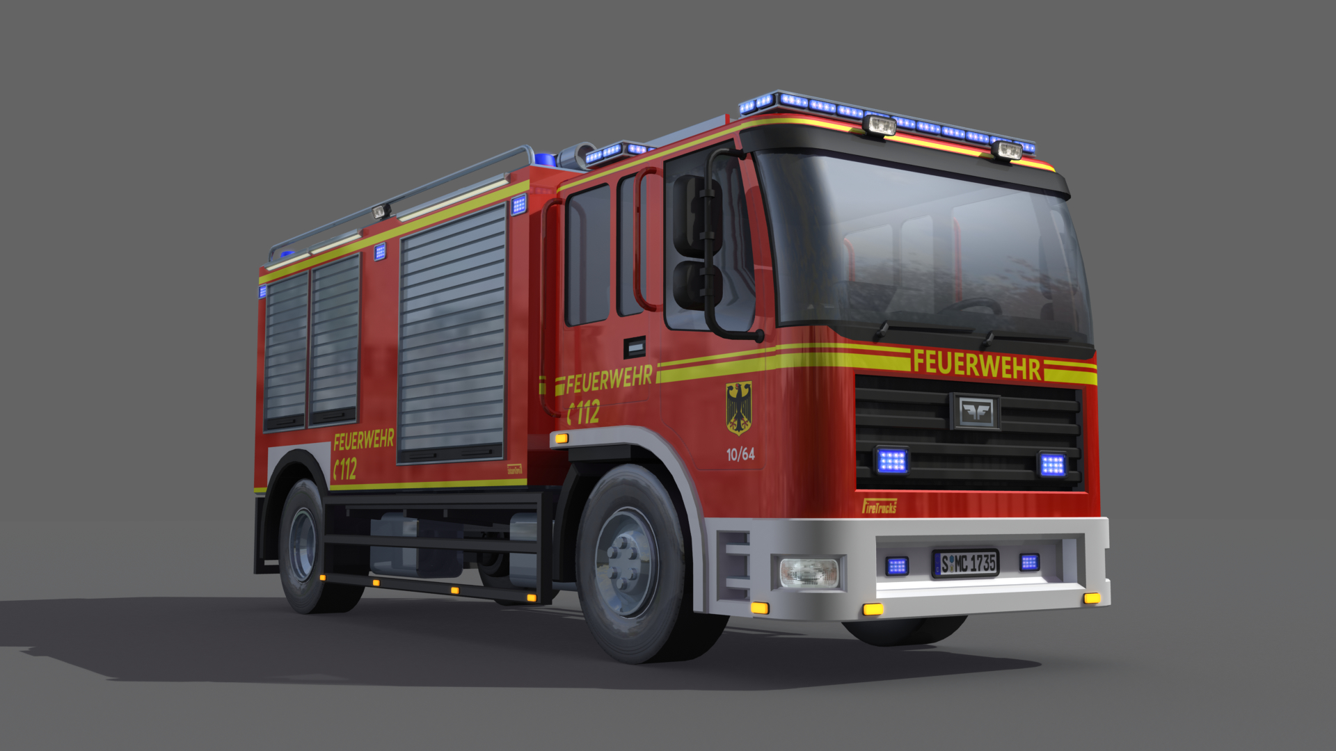 Deutscher Feuerwehrauto 3D-Modell - TurboSquid 1475041