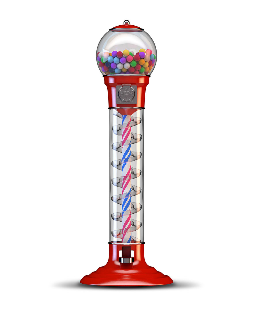 Red gumball machine 3D model - TurboSquid 1475346