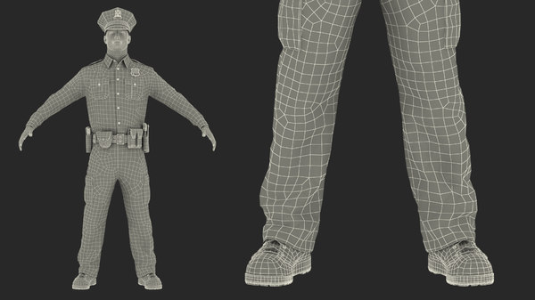 Nypd police officer t-pose 3D model - TurboSquid 1475493