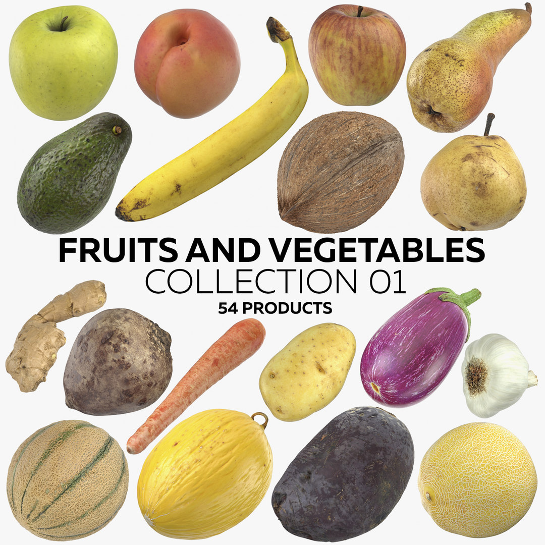 3D fruits vegetables 01 - - TurboSquid 1475747