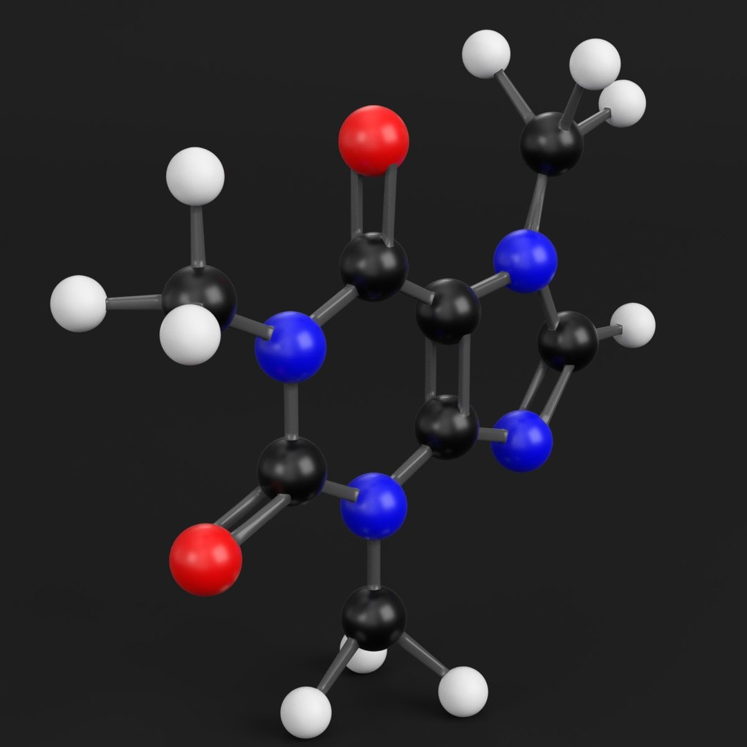 Caffeine molecule model - TurboSquid 1475999