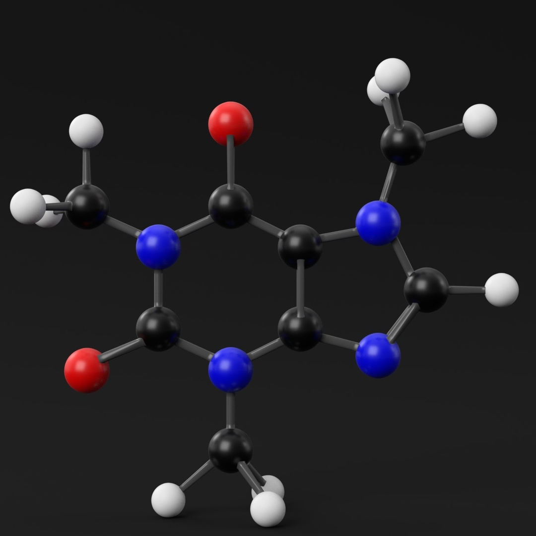 Caffeine molecule model - TurboSquid 1475999