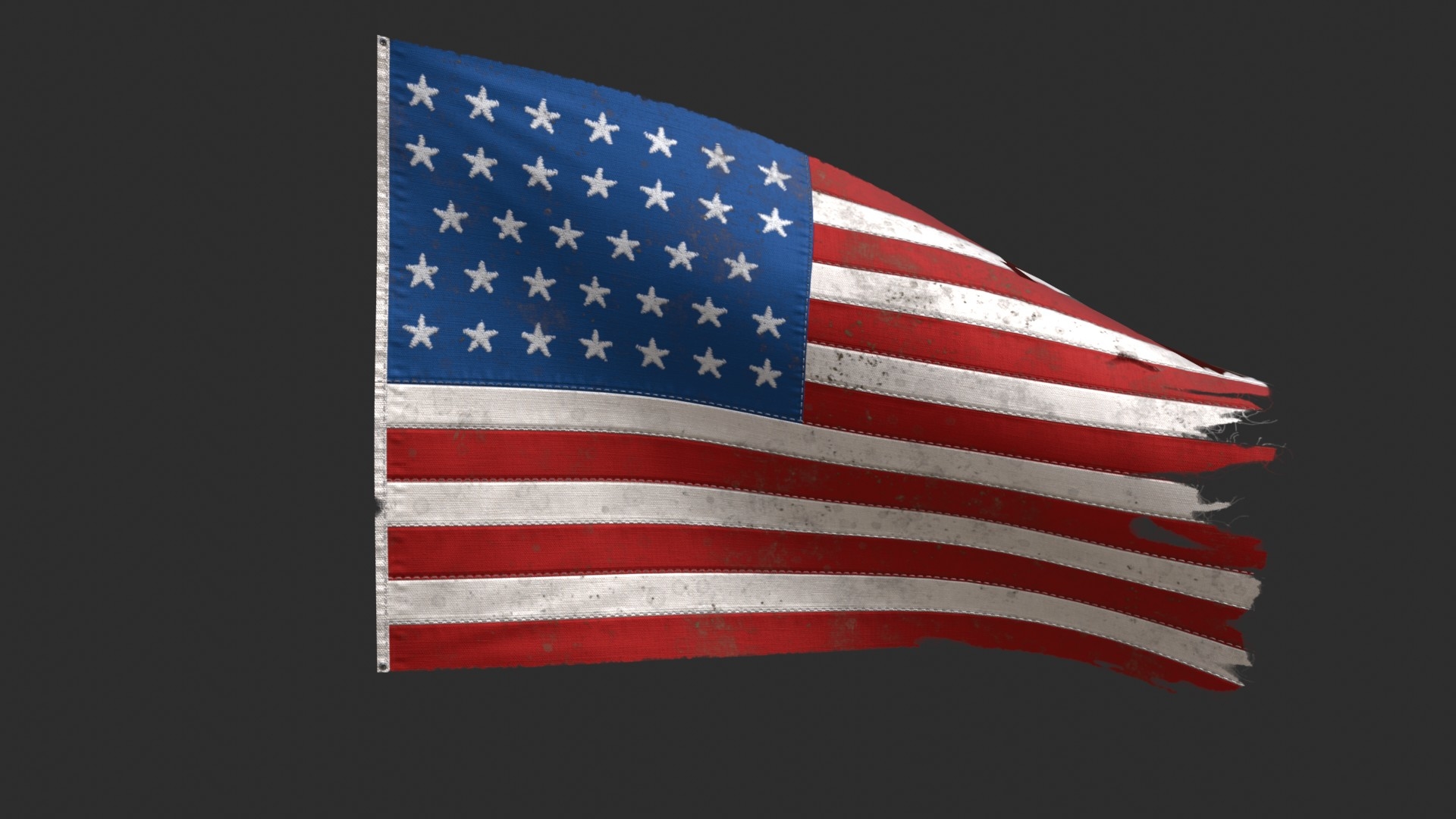 American 34 stars flag 3D model - TurboSquid 1476216