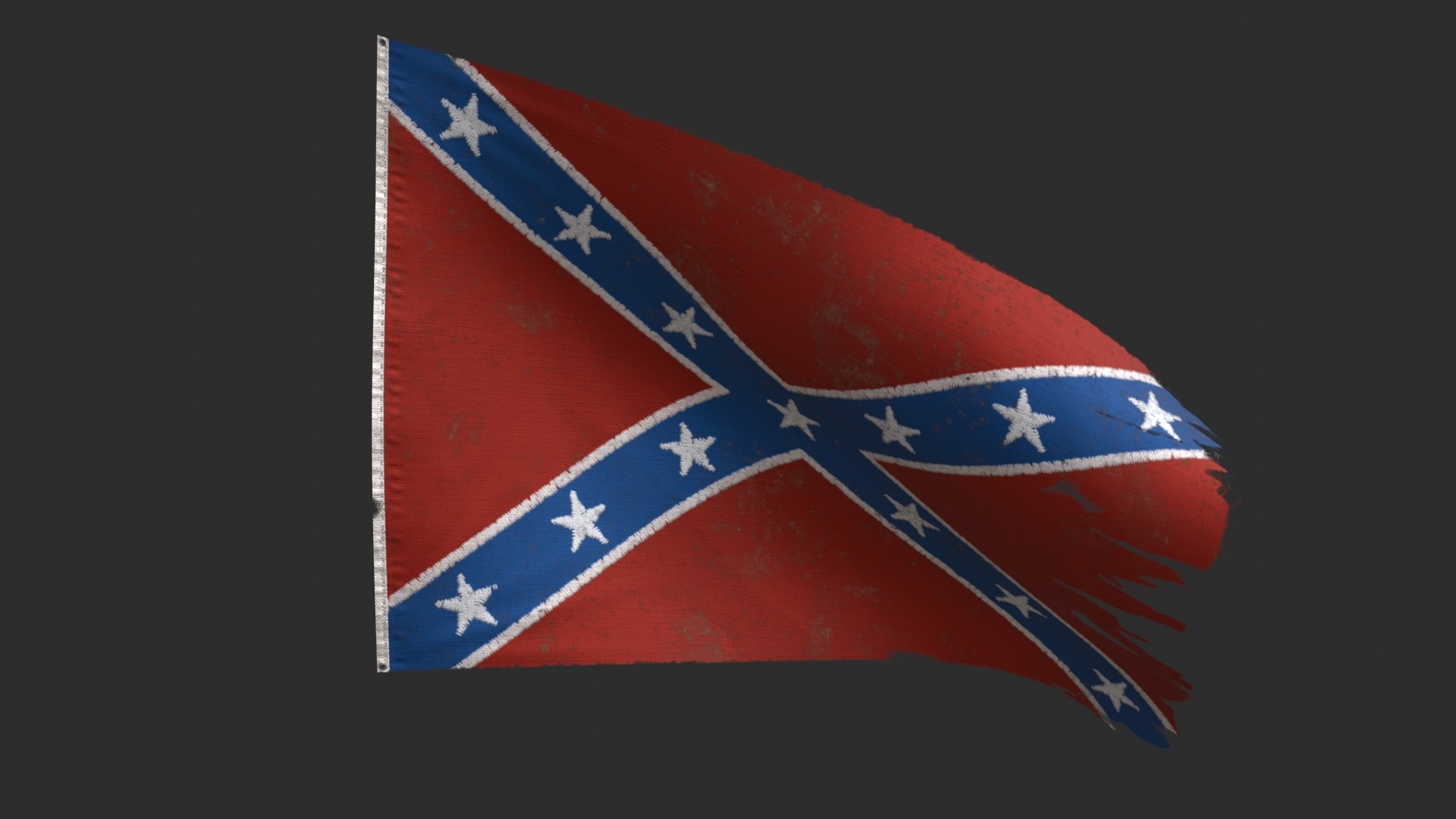 Confederate navy jack flag 3D model - TurboSquid 1476233