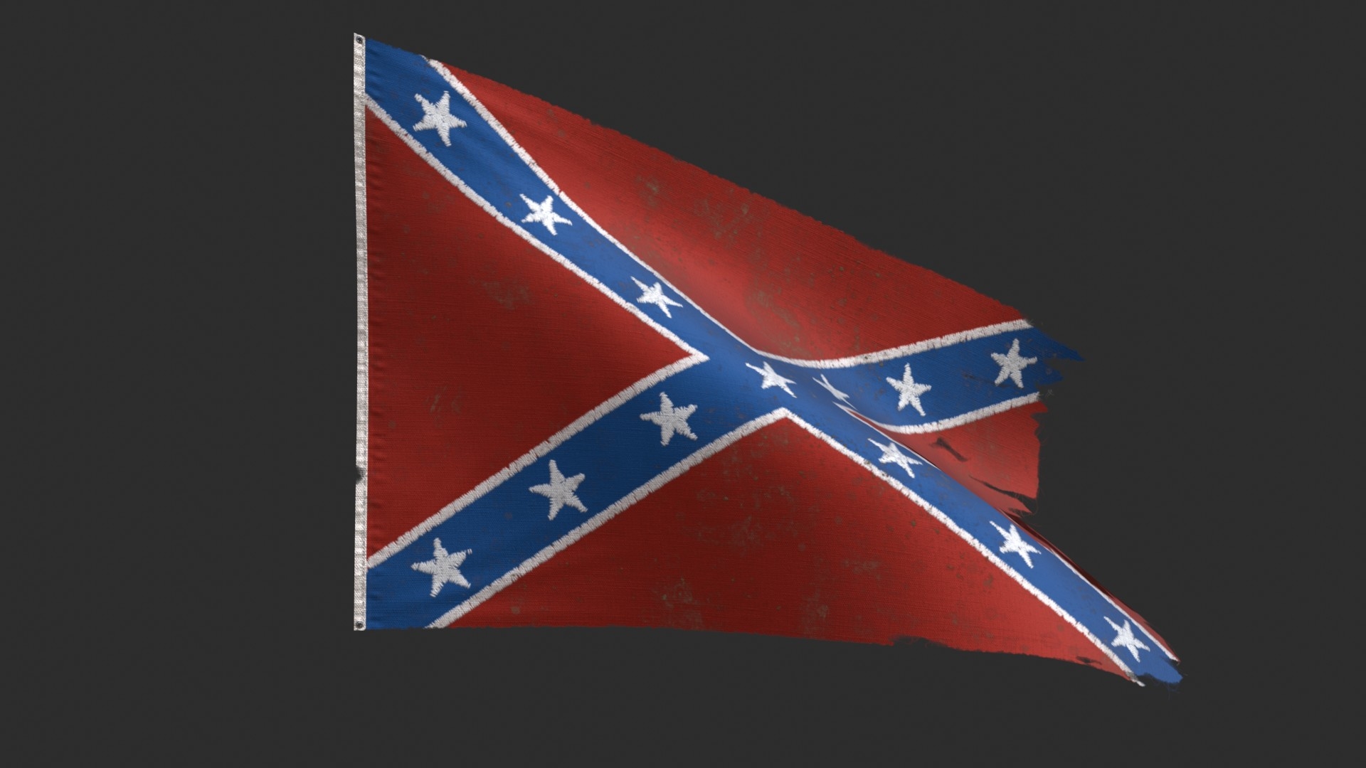 Confederate navy jack flag 3D model - TurboSquid 1476233