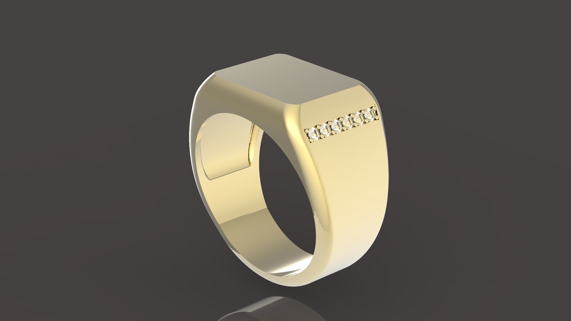 Signet ring diamond 3D model - TurboSquid 1476651