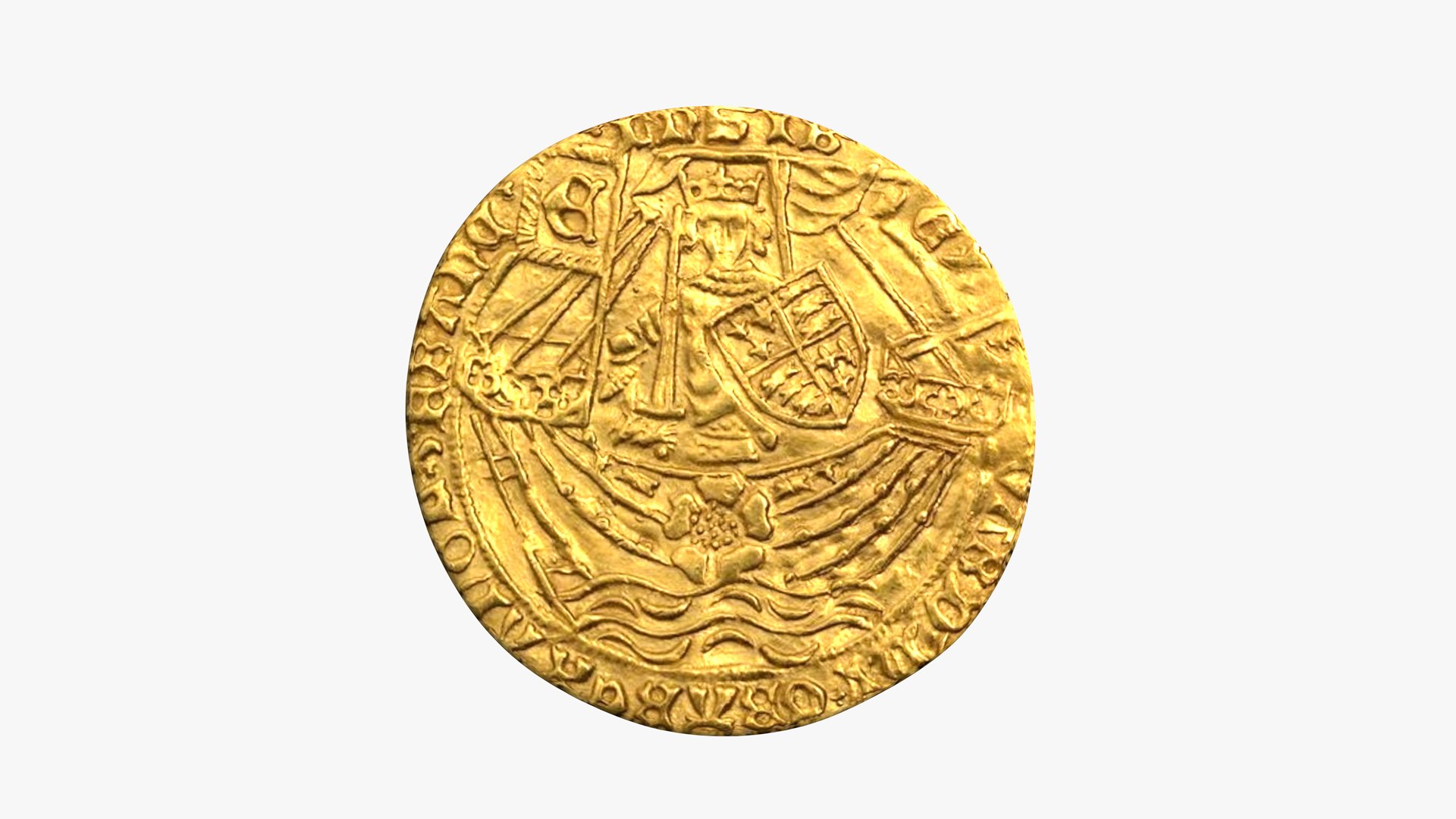 Ryal rose noble gold coin 3D model - TurboSquid 1476927