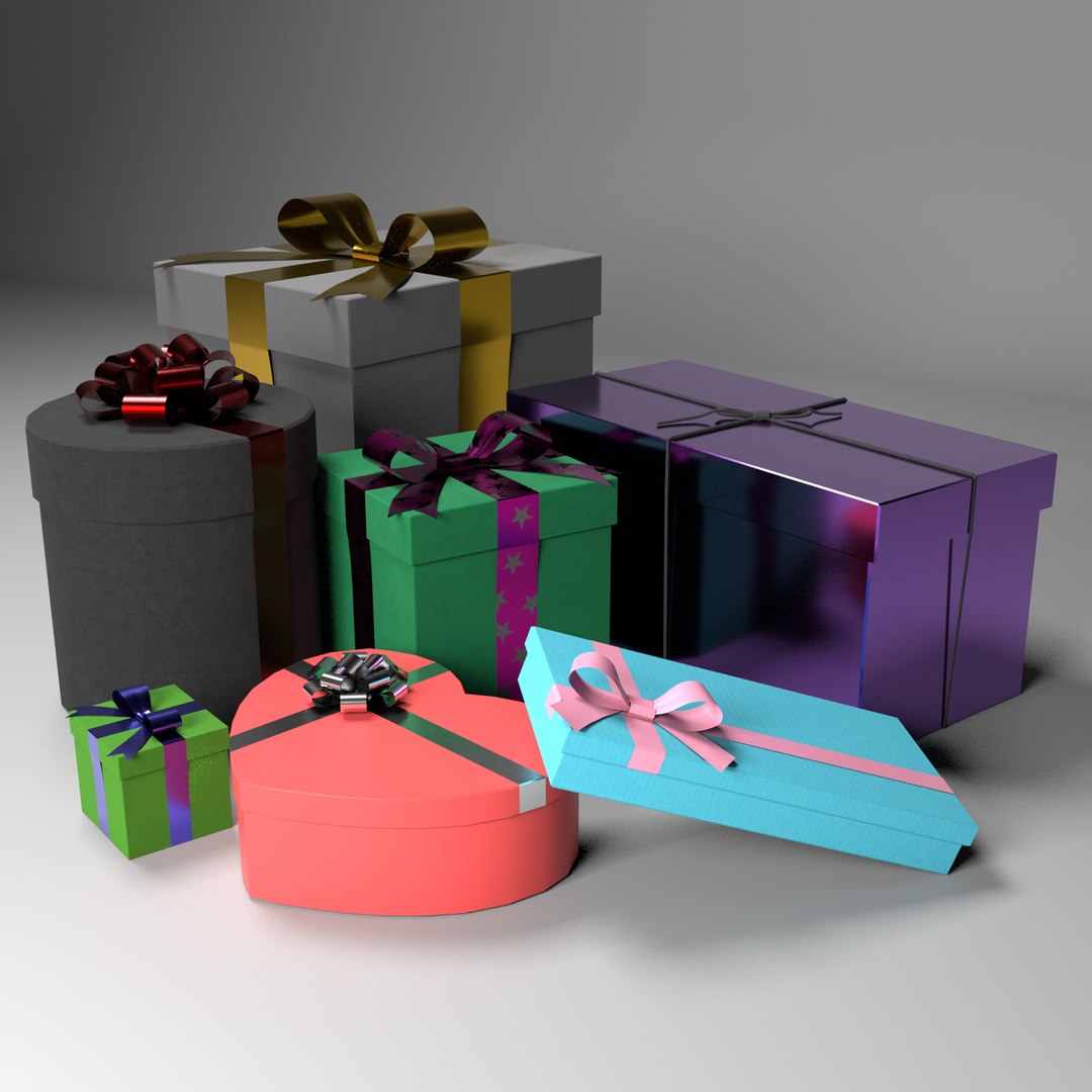 Sets boxes gift model - TurboSquid 1477184