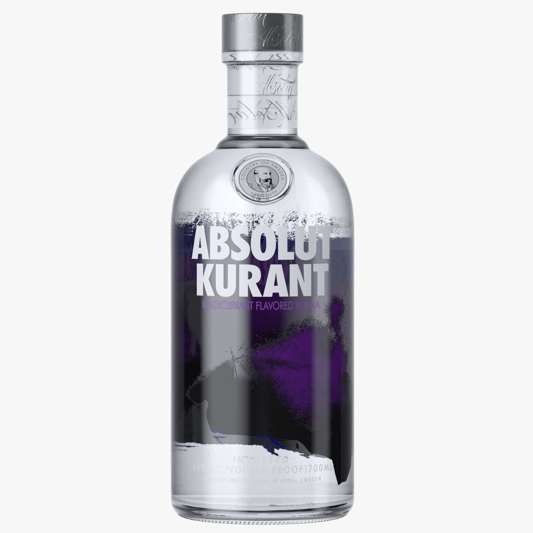 Absolut kurant vodka bottle 3D - TurboSquid 1477447