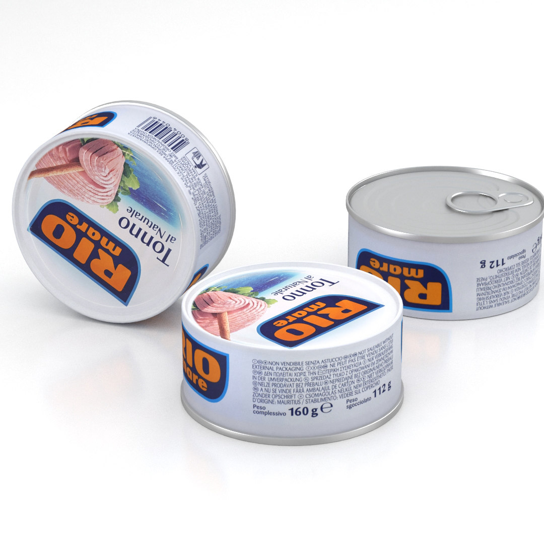 Food Can Rio Mare Tonno al Naturale Atum 160g 2019 Modelo 3D ...