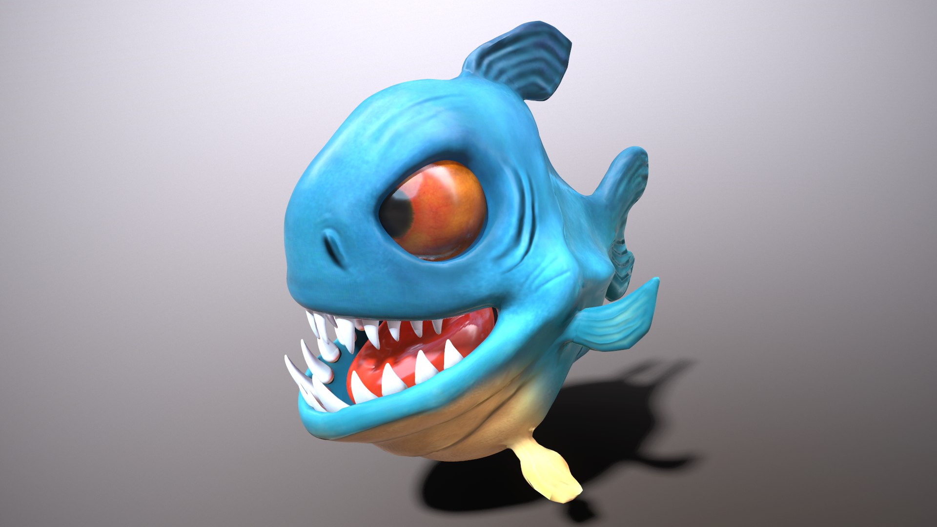 3D piranha cartoon art model - TurboSquid 1477926