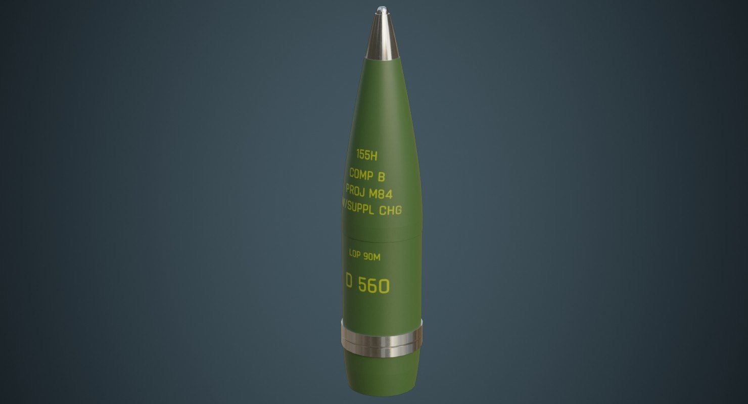 Artillery projectile 1a 3D - TurboSquid 1478226