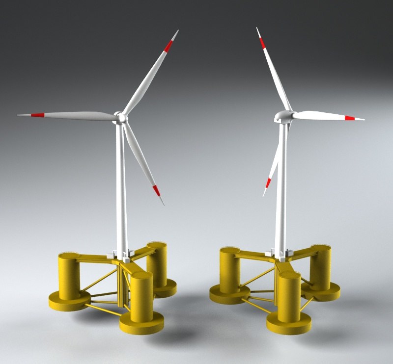 3D offshore wind turbine - TurboSquid 1478366