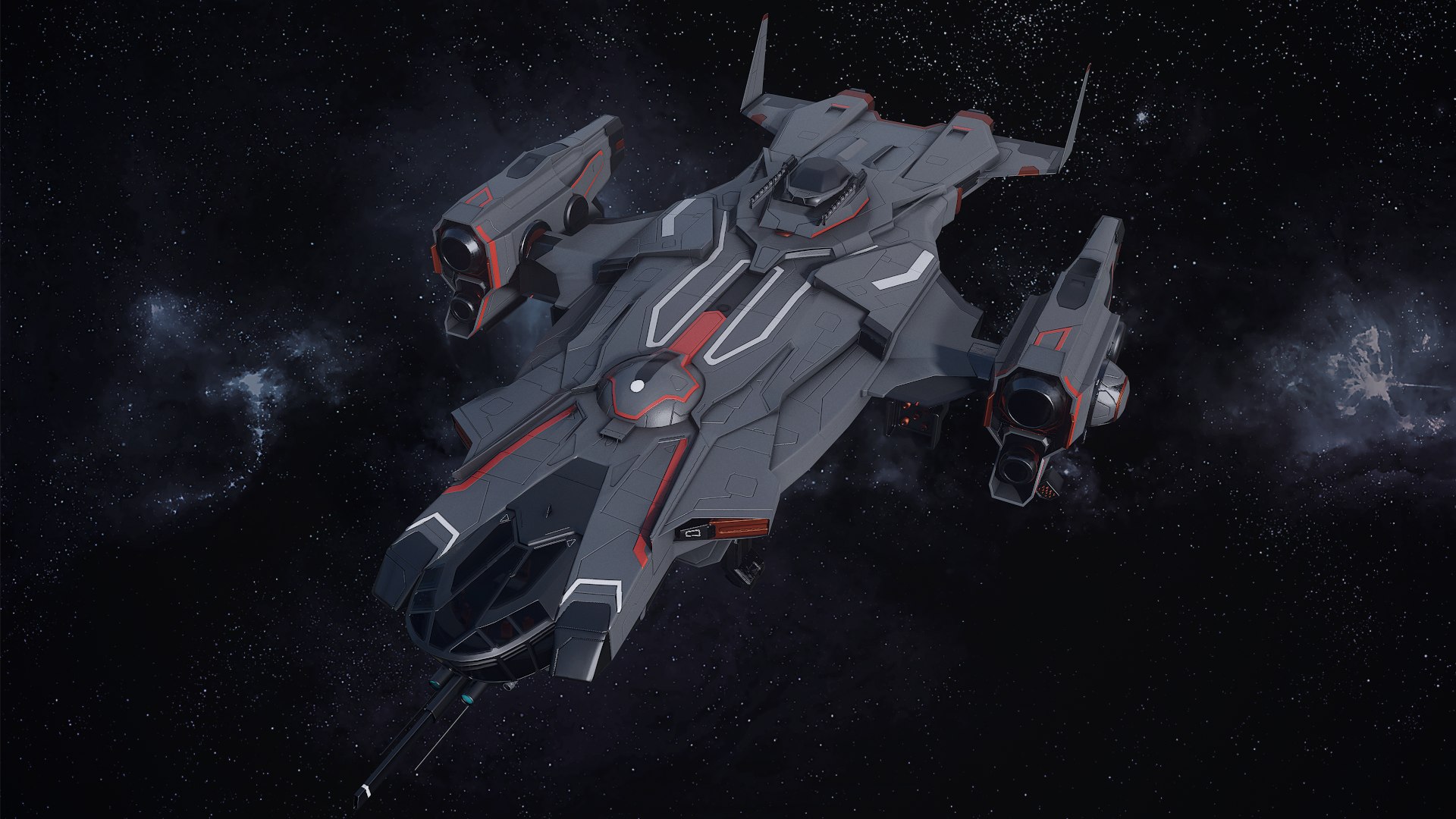 3D sci-fi battlecruiser spaceship - TurboSquid 1478448