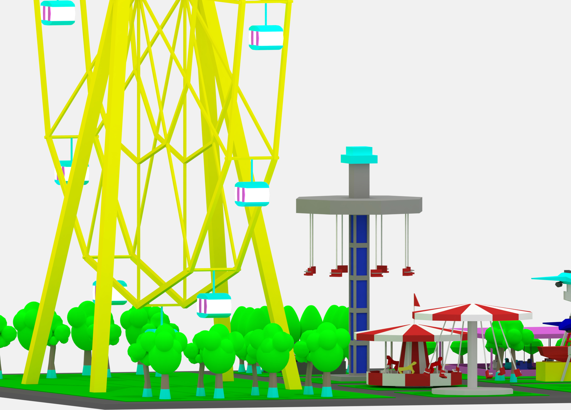 3D cartoon park simple - TurboSquid 1477041