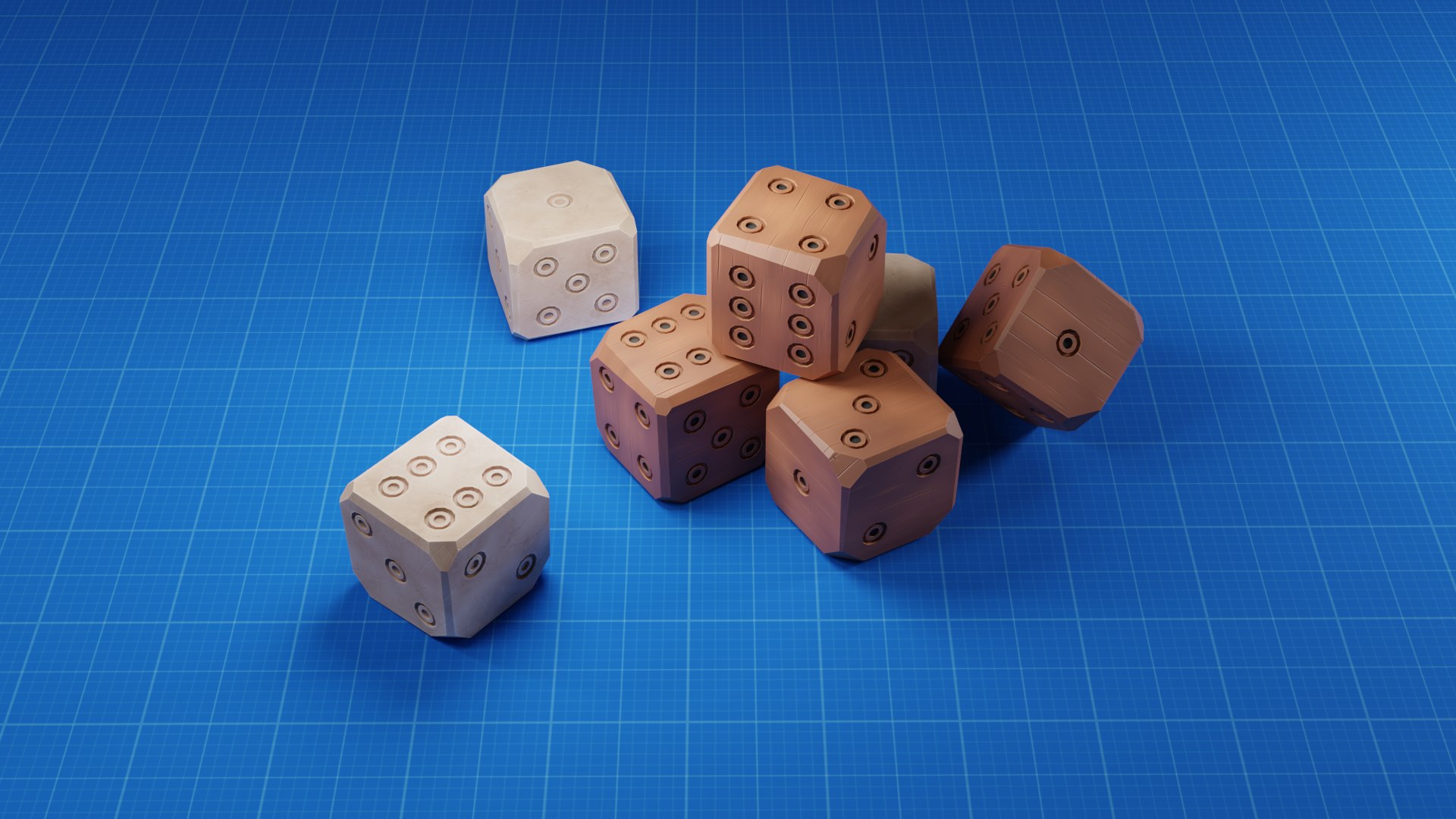 Stylised old dice bone 3D - TurboSquid 1479056