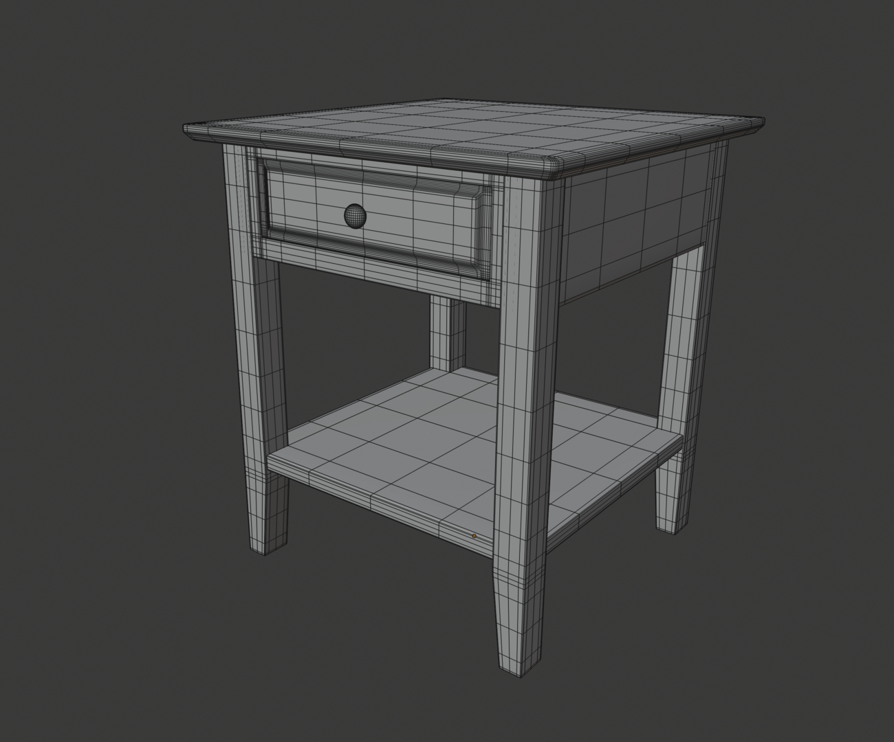 3D orange bedside table model - TurboSquid 1479087
