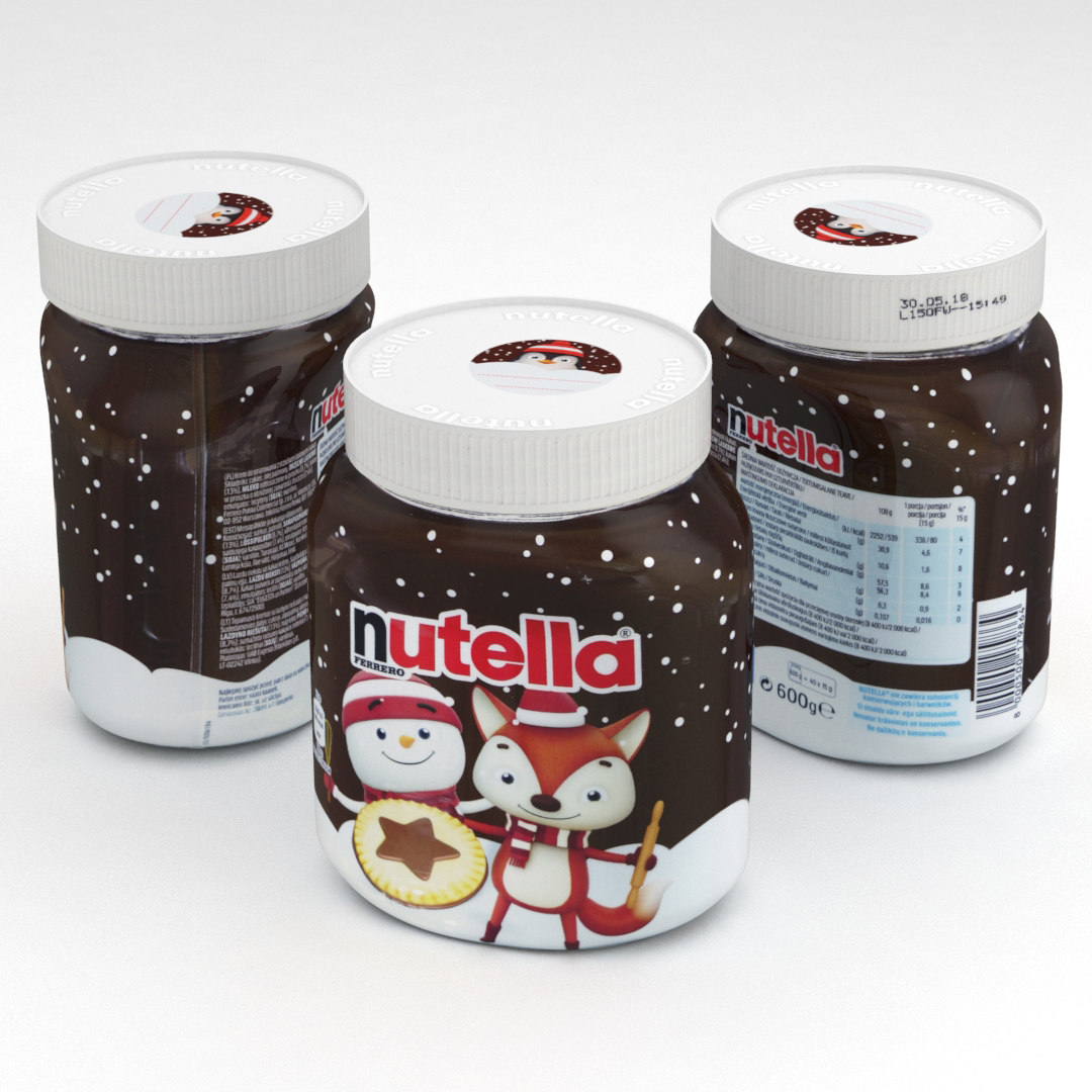 Nutella 600g jar 2019 model - TurboSquid 1479255