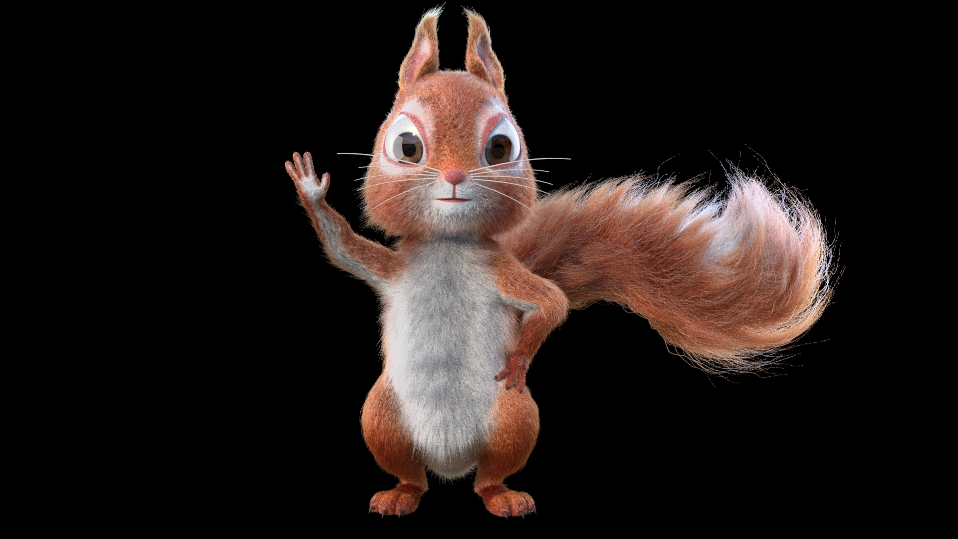 Rigged cartoon squirrel fur 3D model - TurboSquid 1479549