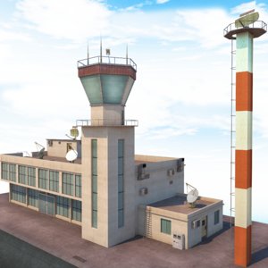 3d model air control tower